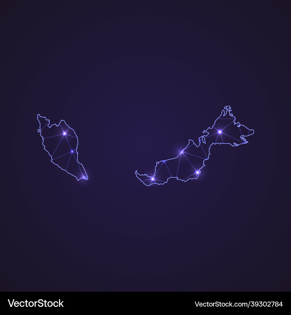 Abstract Malaysia Network Map Royalty Free Vector Image