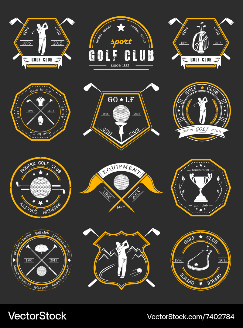 Golf Club Icons & Emblems Royalty Free Vector Image