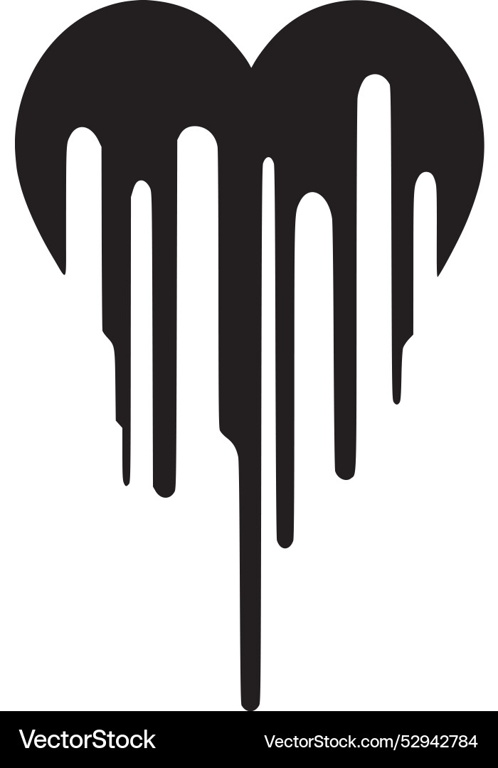 Heart dripping - minimalist and flat logo Vector Image