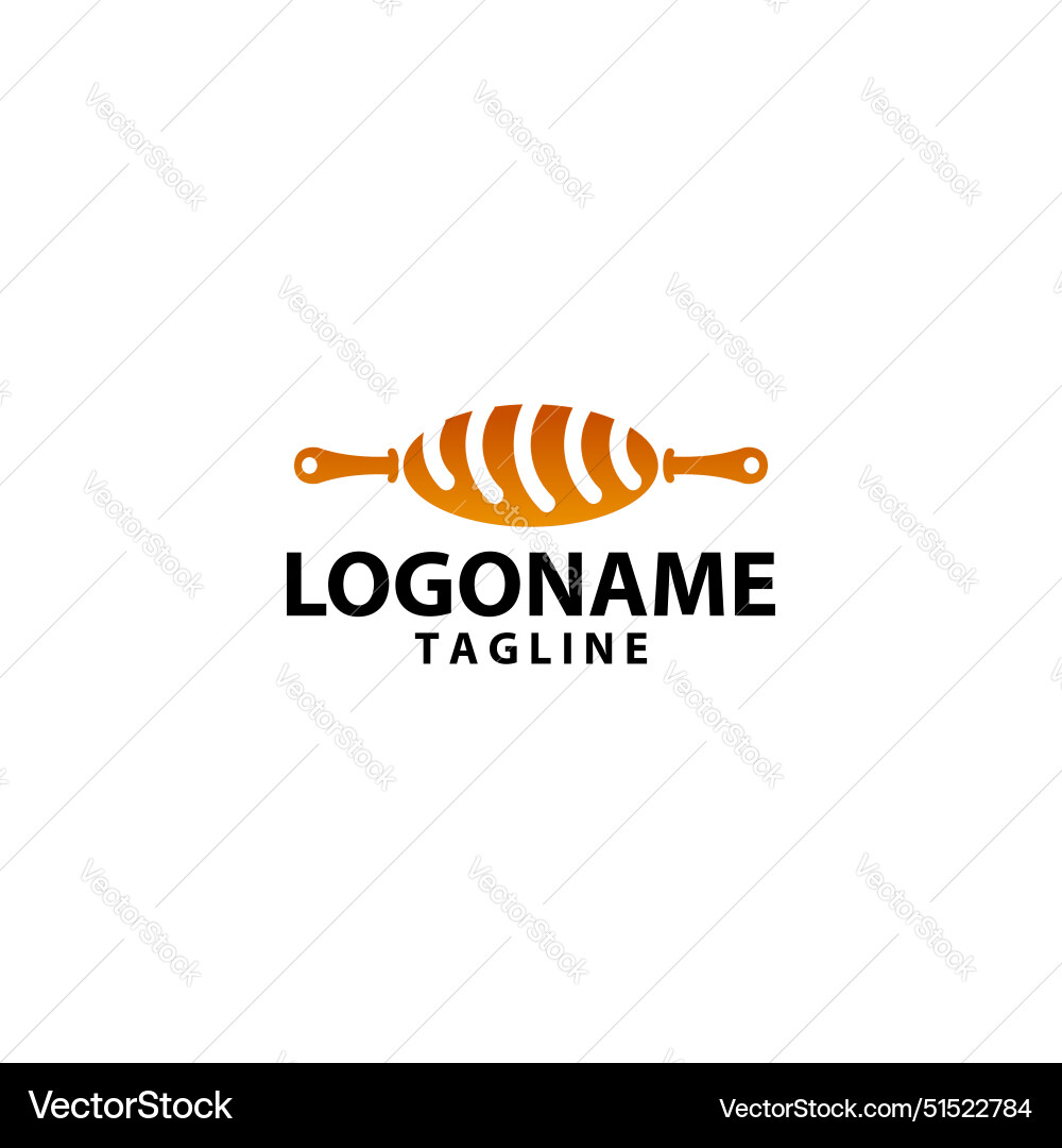 Honey bun logo design Royalty Free Vector Image