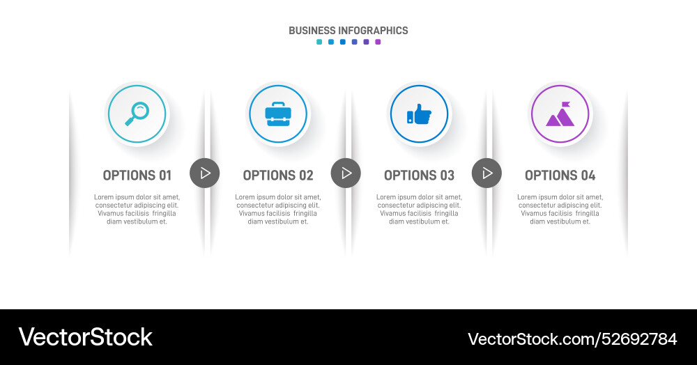 Horizontal progress bar featuring 4 arrow-shaped Vector Image
