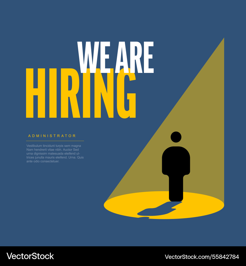 Job recruitment flyer banner header social media Vector Image