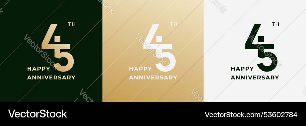 Logo 45th 45 years happy anniversary creative Vector Image
