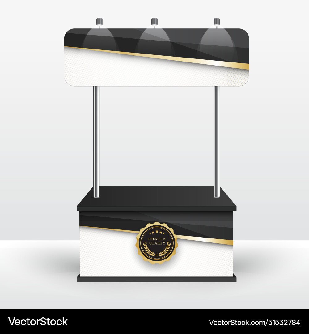 Luxury product display counter black gold Vector Image