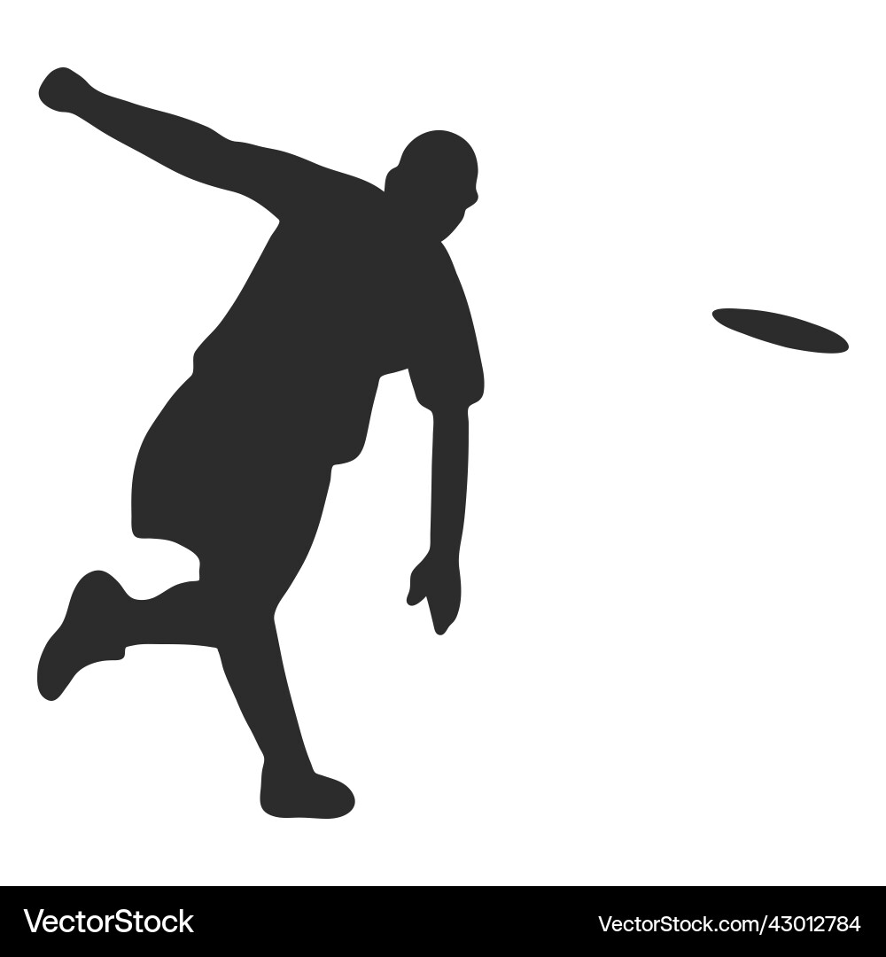 Man throwing frisbee silhouette Royalty Free Vector Image