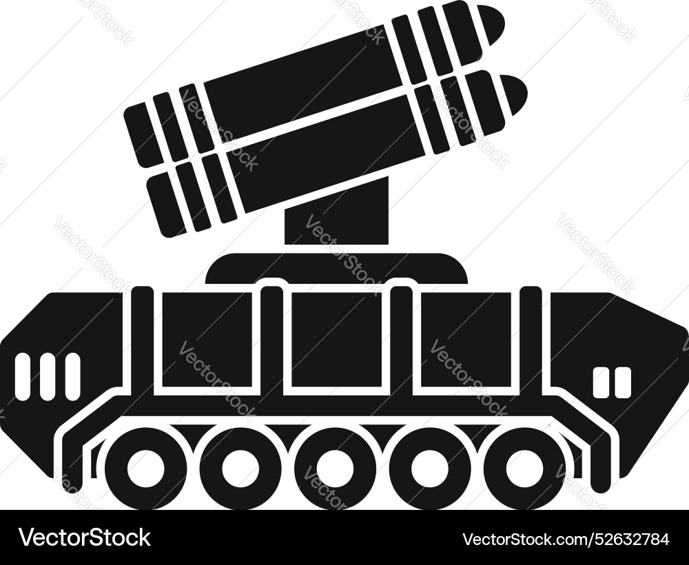 Military vehicle launching missile from mobile Vector Image