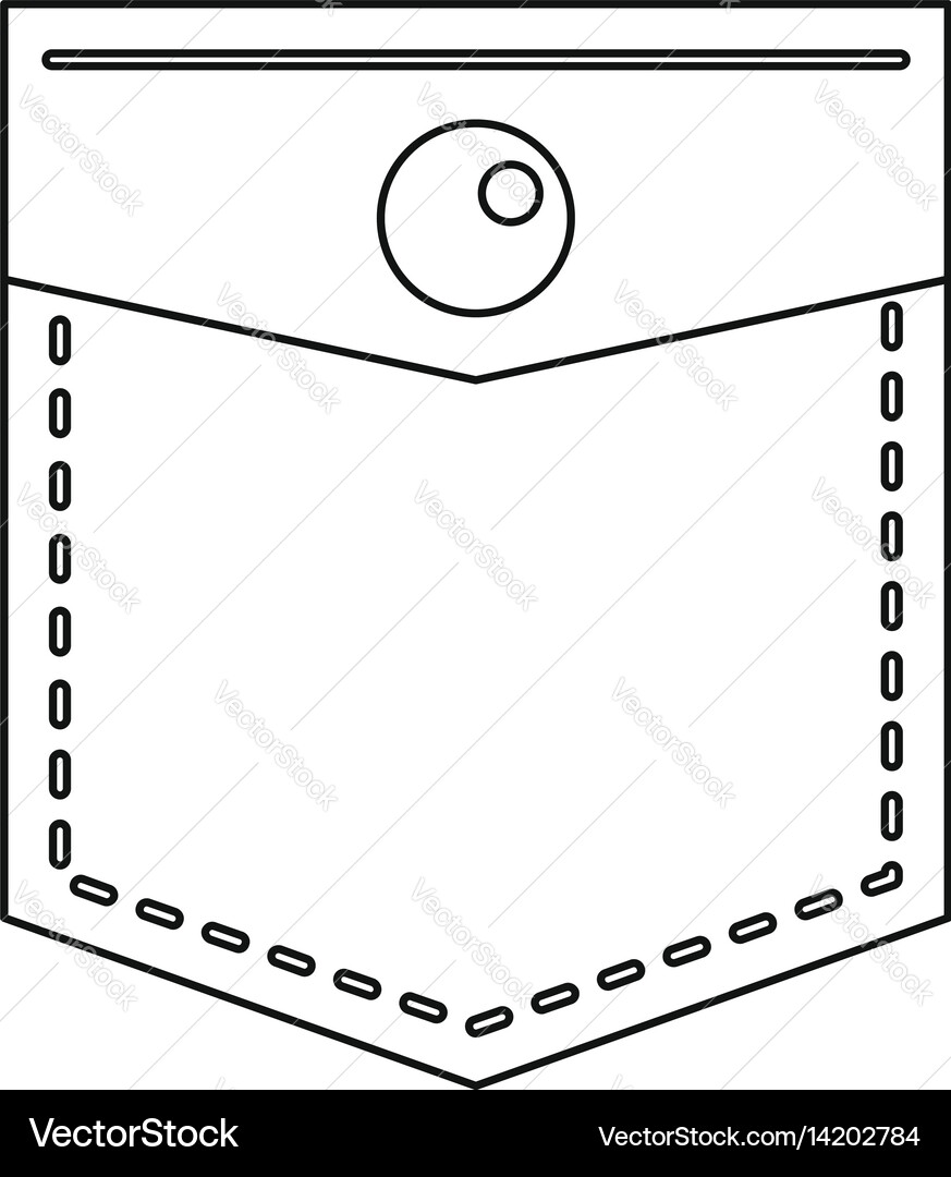Pocket icon outline style Royalty Free Vector Image