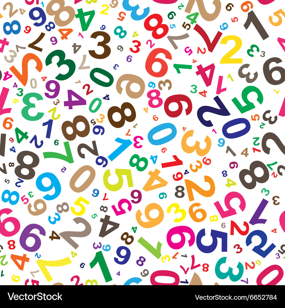 Seamless pattern with numbers Royalty Free Vector Image