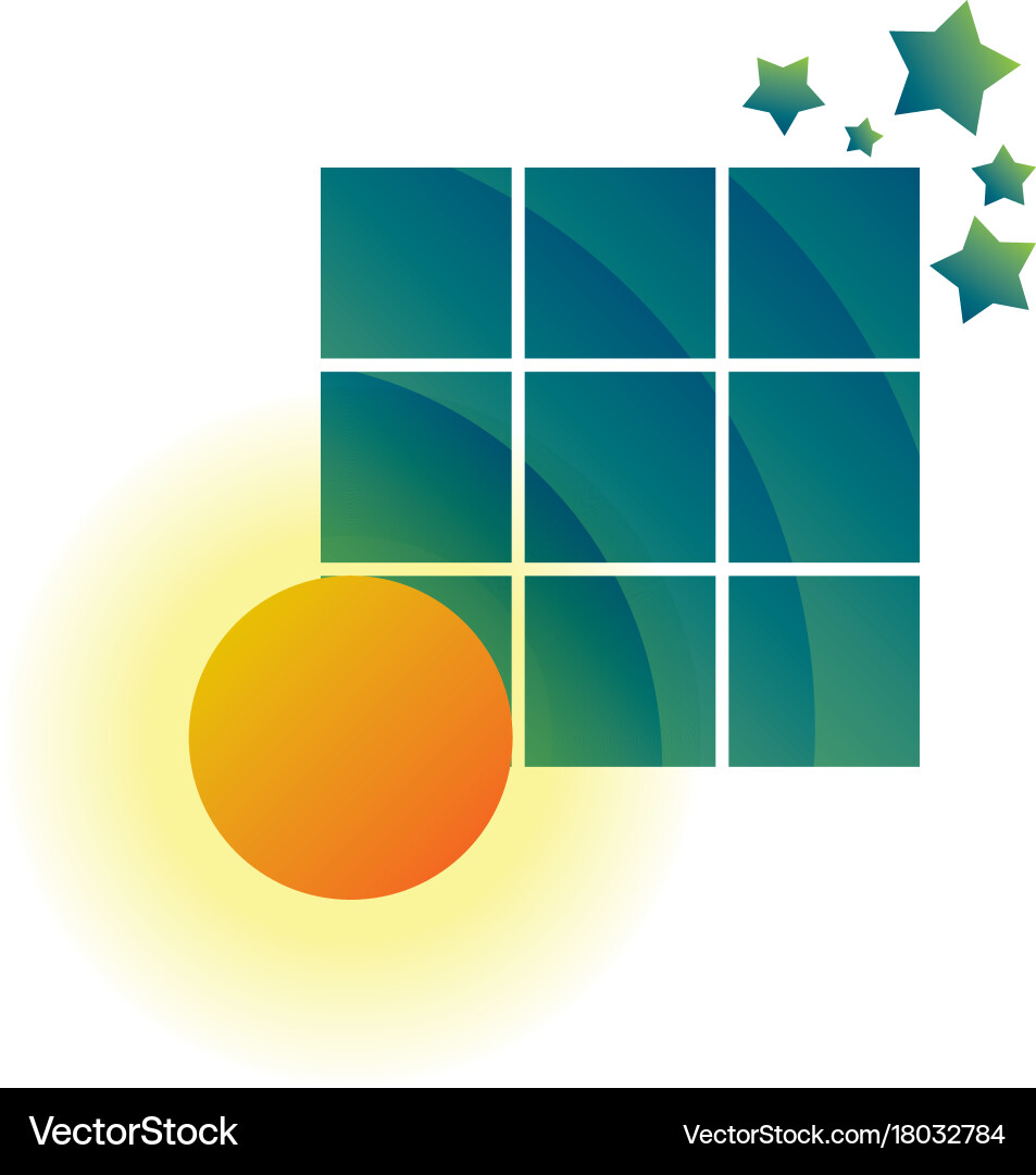 Sun sky star logo abstract space concept design Vector Image