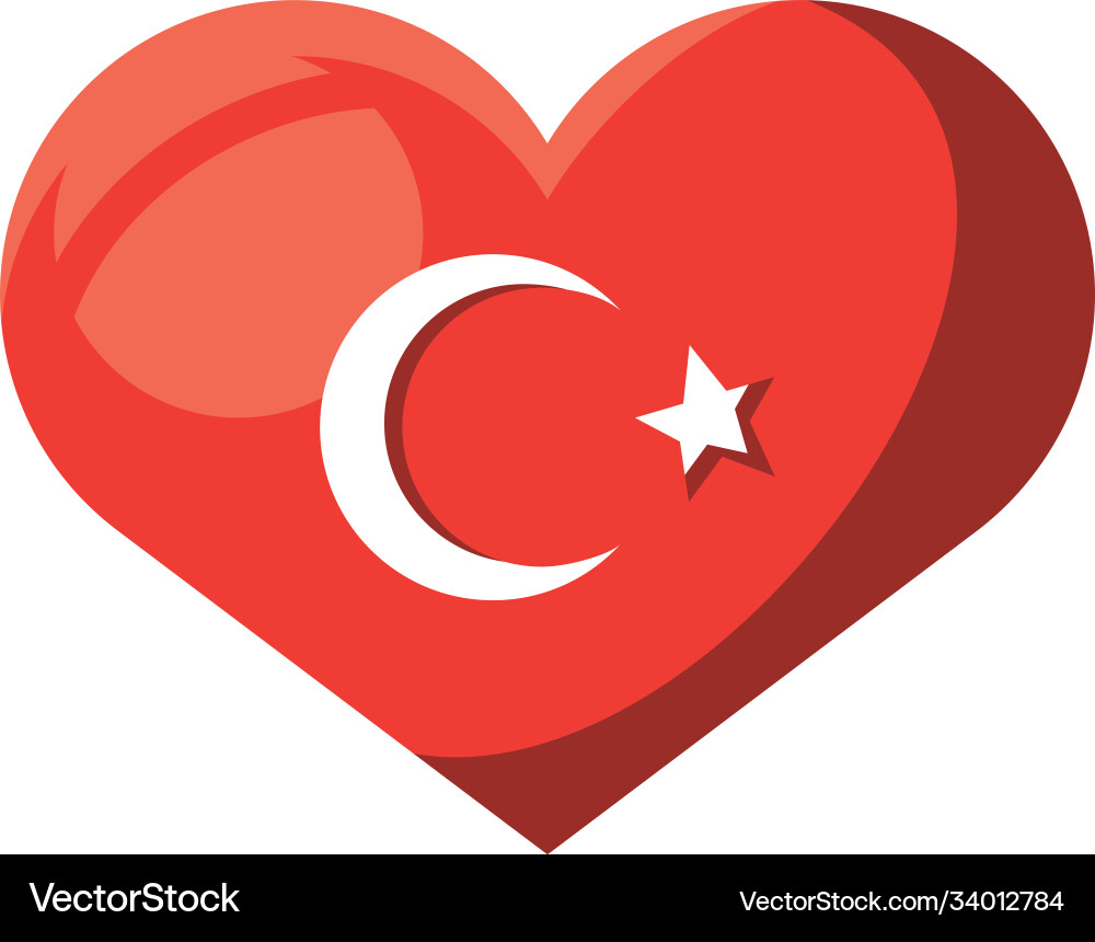 Turkish heart detailed style icon design Vector Image