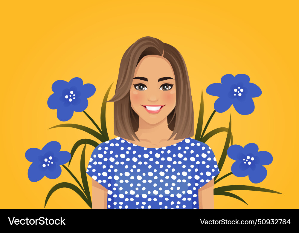 Woman flower portrait Royalty Free Vector Image