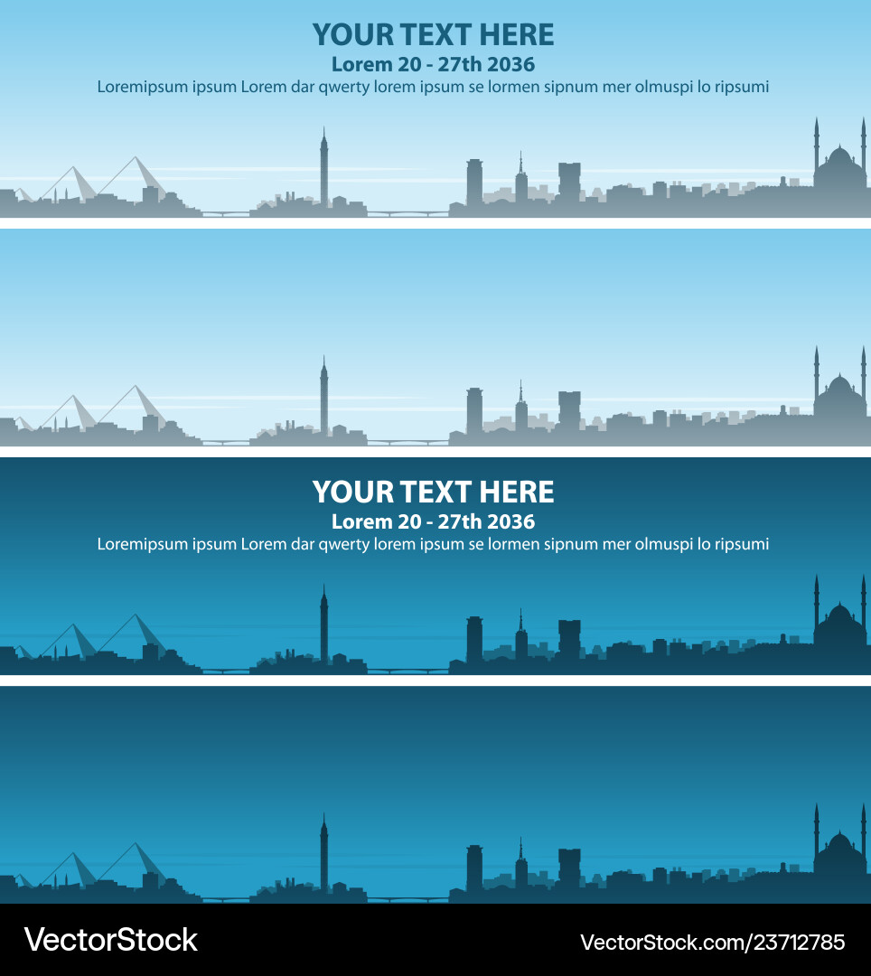 Cairo skyline event banner Royalty Free Vector Image