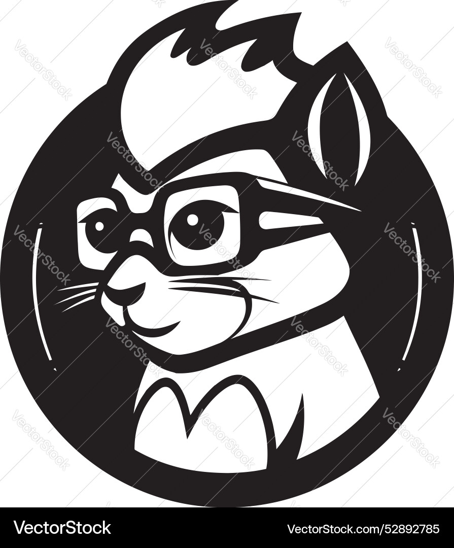 Cute chipmunk logo icon black cartoon Royalty Free Vector