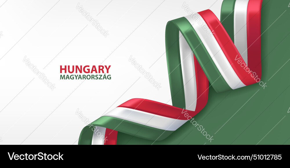 Hungary ribbon flag Royalty Free Vector Image - VectorStock