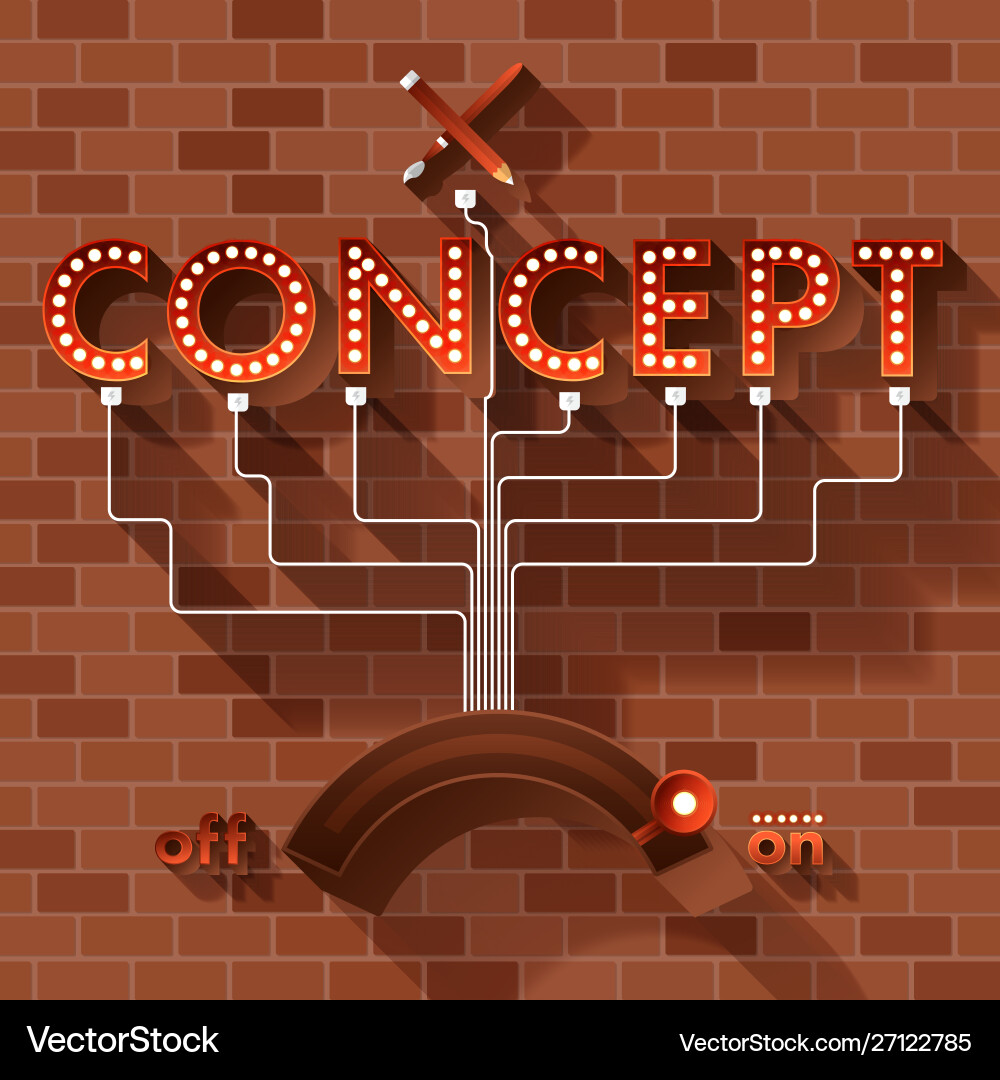 Innovative text light Royalty Free Vector Image