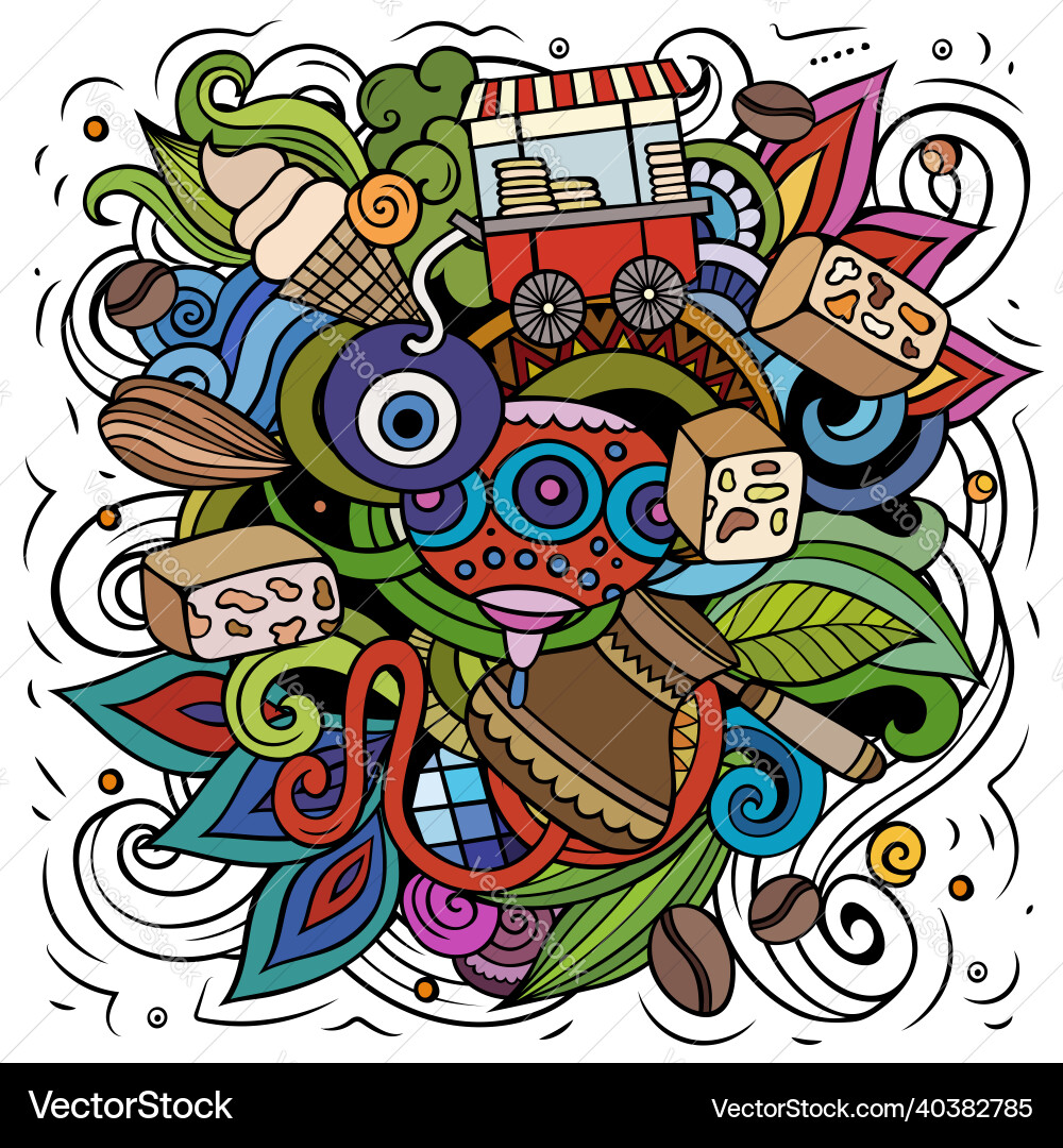 Istanbul cartoon doodle Royalty Free Vector Image