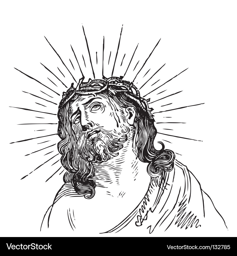 Jesus christ engraving Royalty Free Vector Image