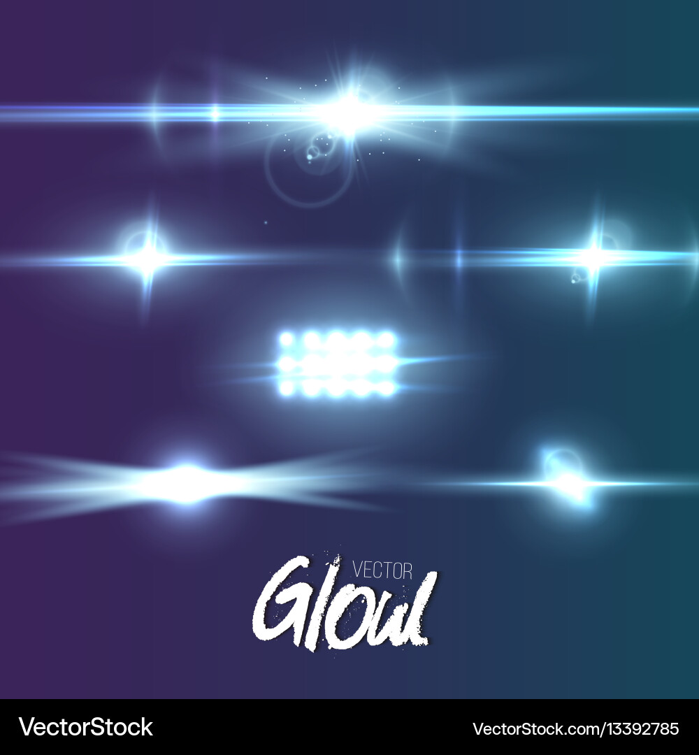 Lens flare effect glow ray Royalty Free Vector Image