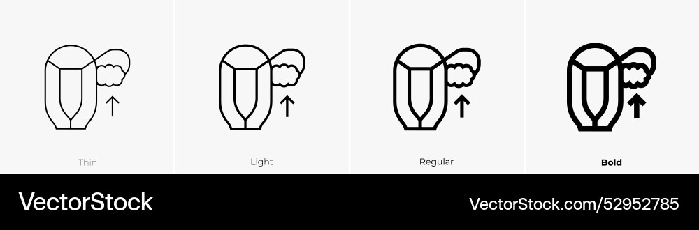 Ovary icon thin light regular and bold style Vector Image