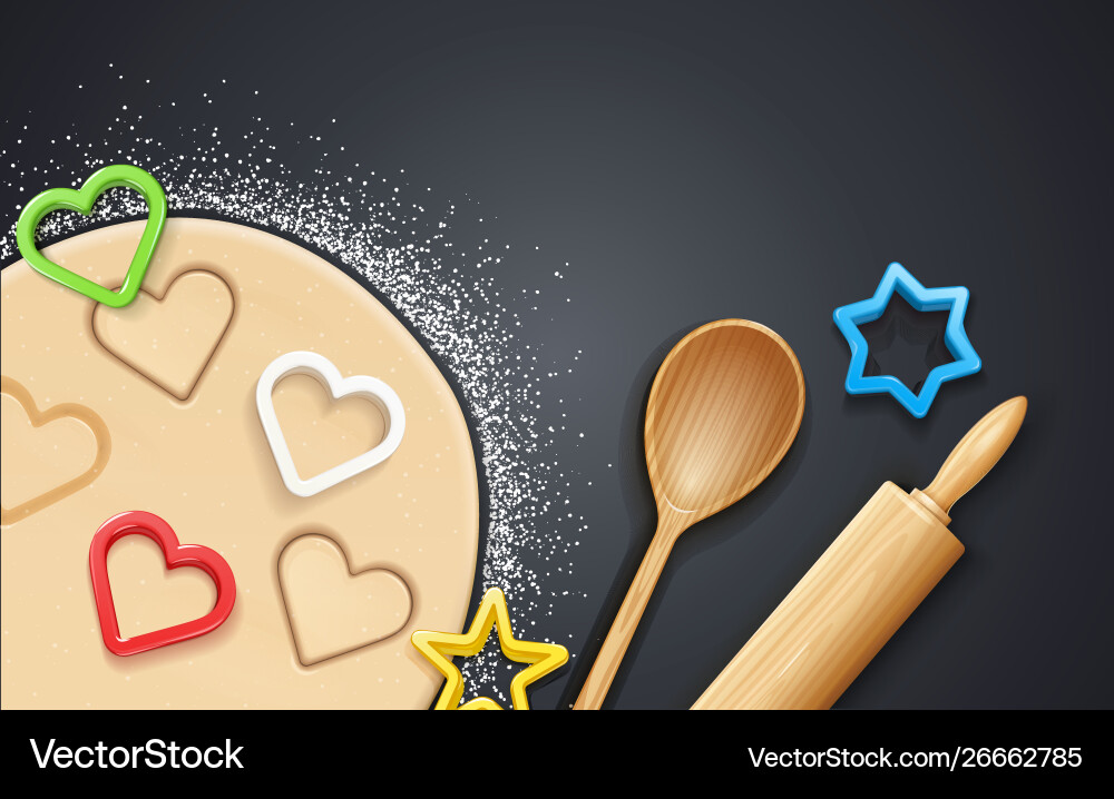 Wooden rolling pin kneading Royalty Free Vector Image