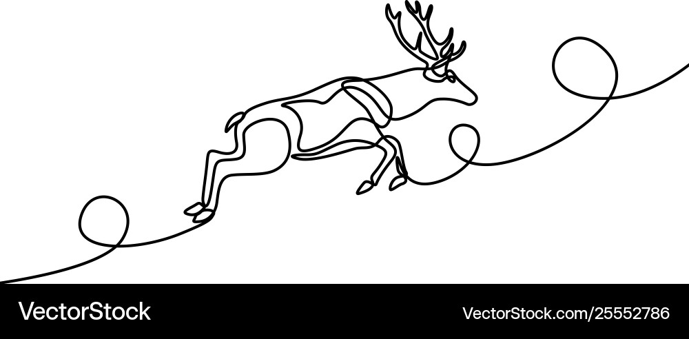 Continuous Line Elk Royalty Free Vector Image - VectorStock