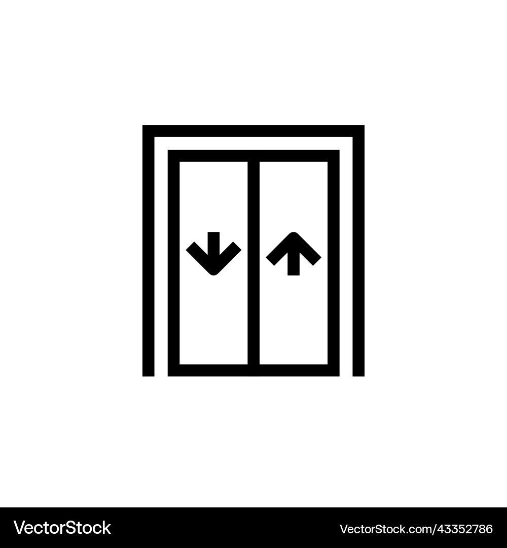 Elevator Icon - Building Entrance Royalty Free Vector Image