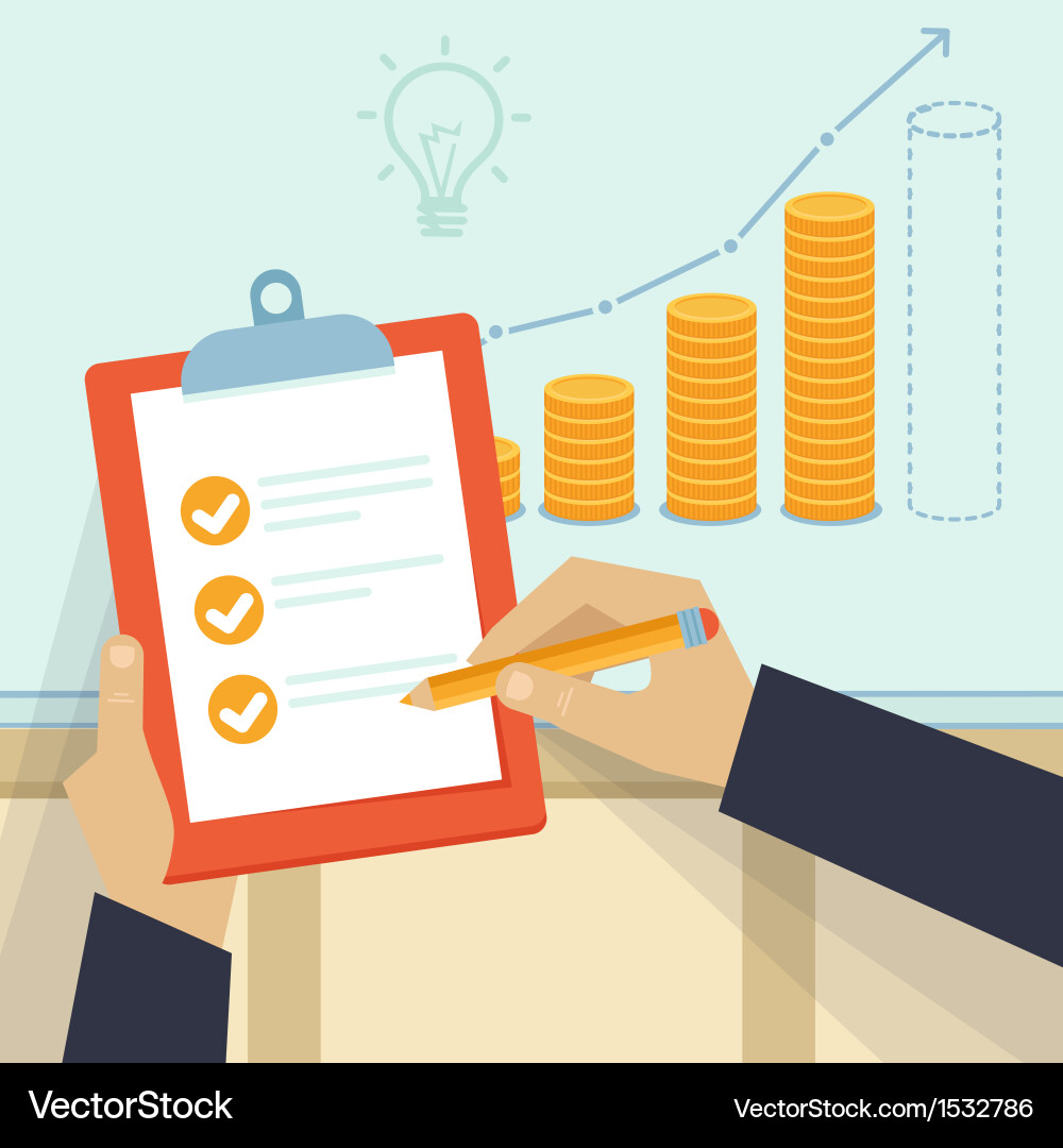 Financial Growth Plan with Coins Royalty Free Vector Image