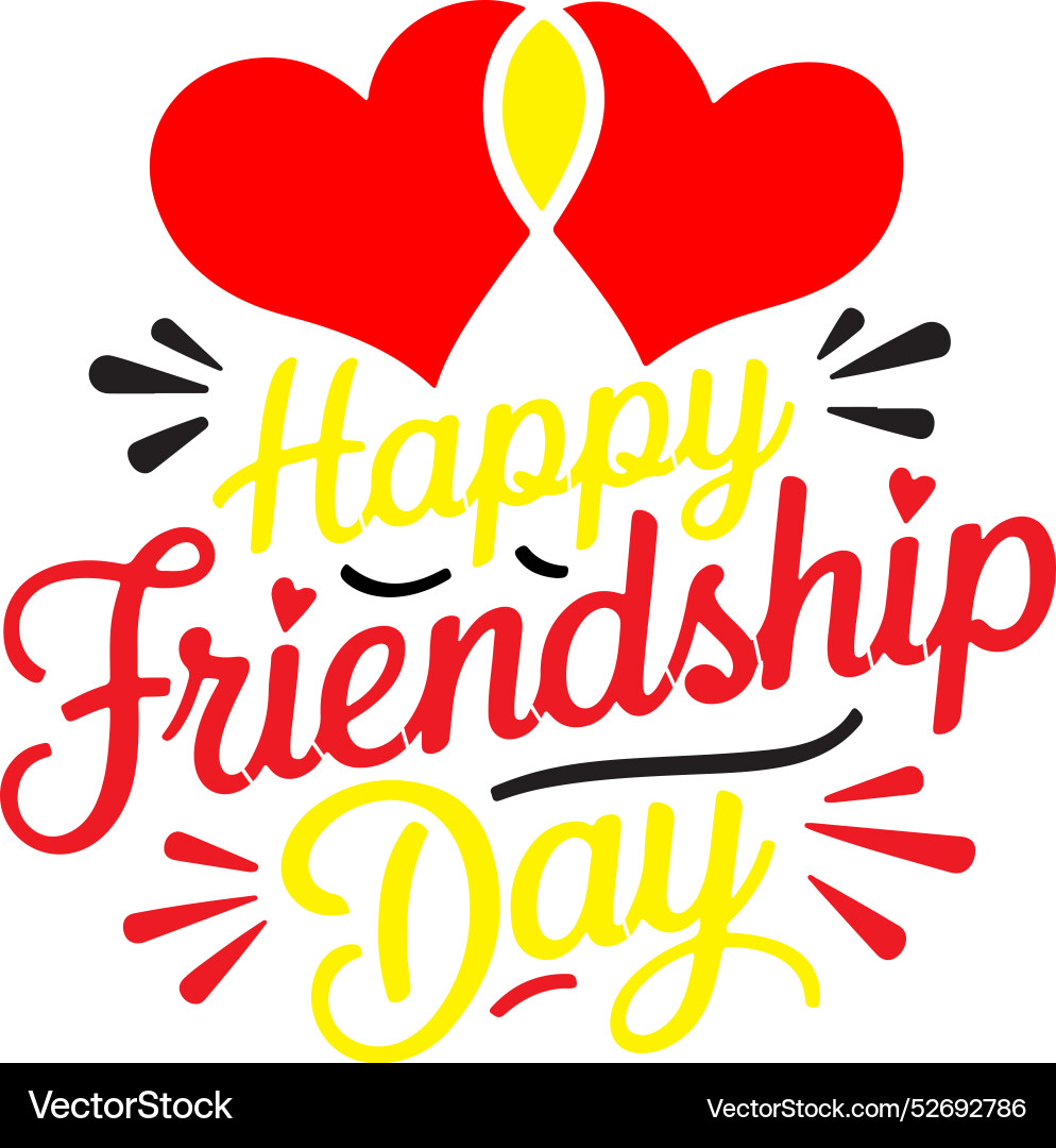 Friendship day calligraphic inscription Royalty Free Vector