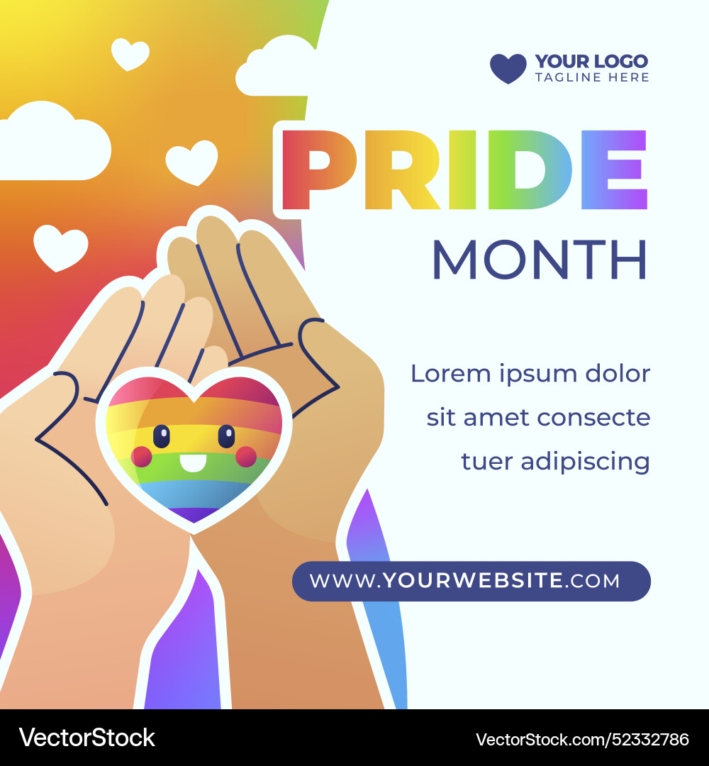 Instagram posts collection for pride month Vector Image