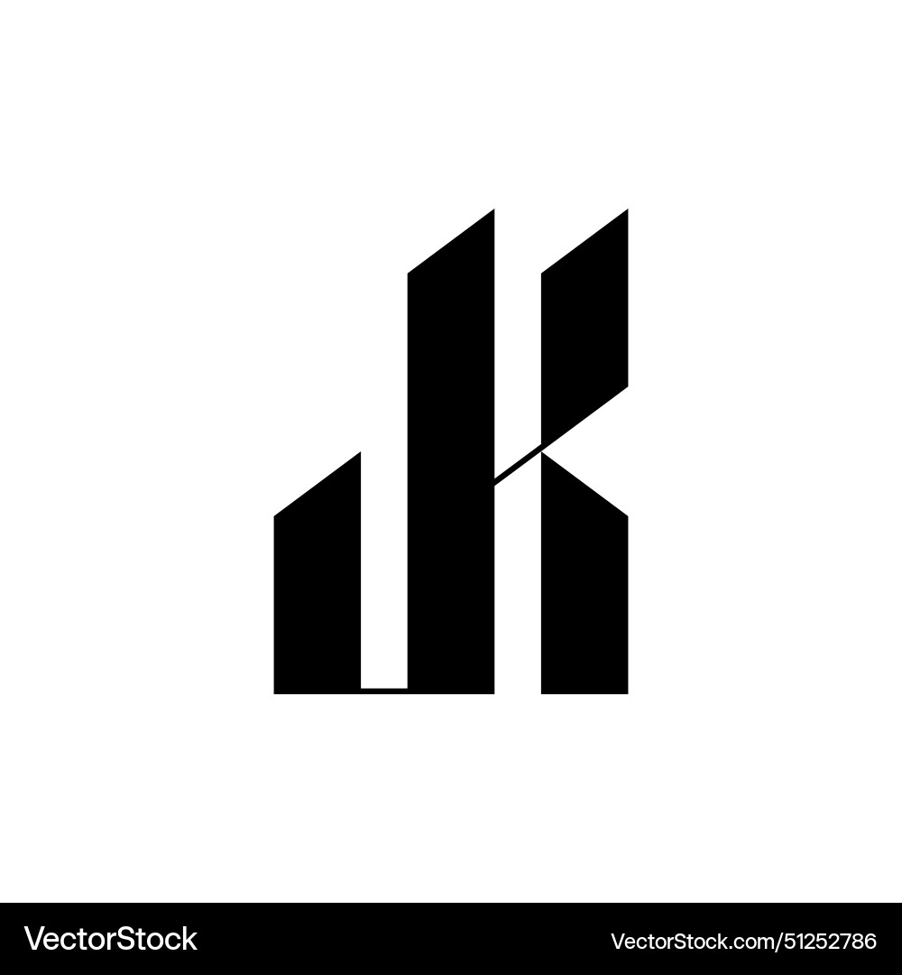 Minimalist modern monogram letter jk logo design Vector Image