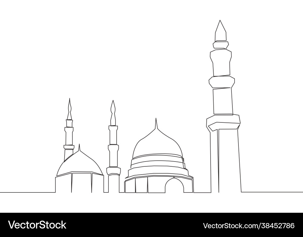 One continuous line drawing historical Royalty Free Vector