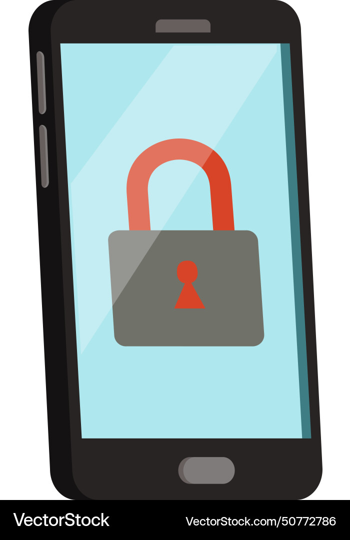 Smartphone screen with lock symbol protected Vector Image