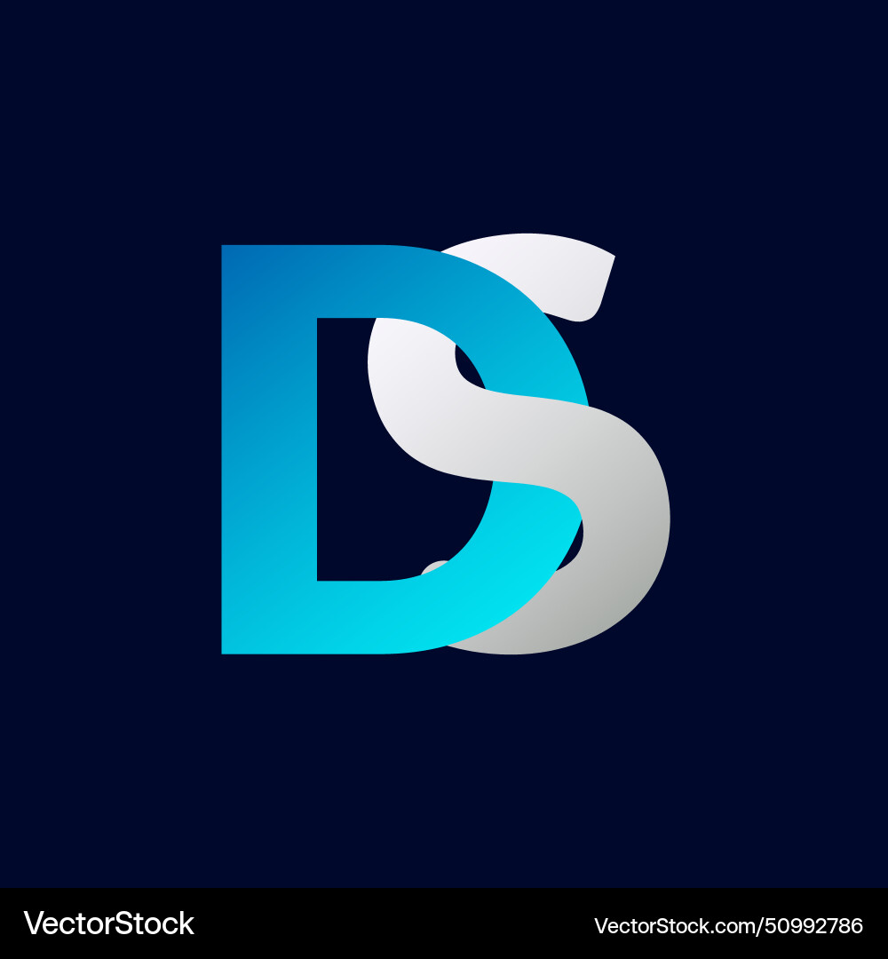 Unique ds letter logo icon template Royalty Free Vector