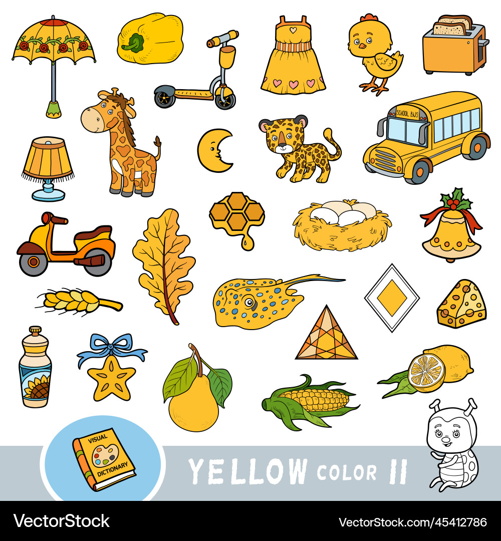 Yellow Objects for Kids Royalty Free Vector Image