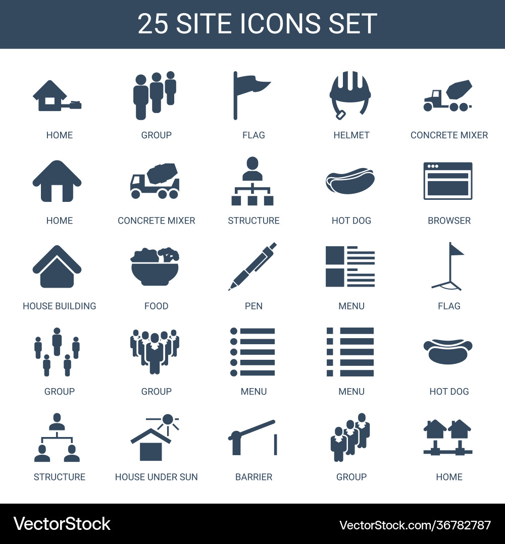 25 site icons Royalty Free Vector Image - VectorStock