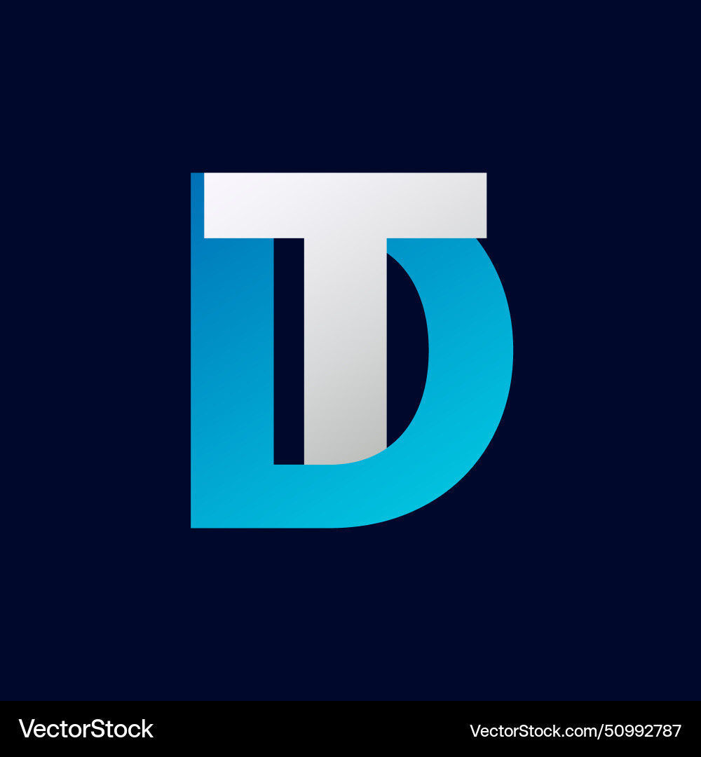 Dt letter logo design template Royalty Free Vector Image