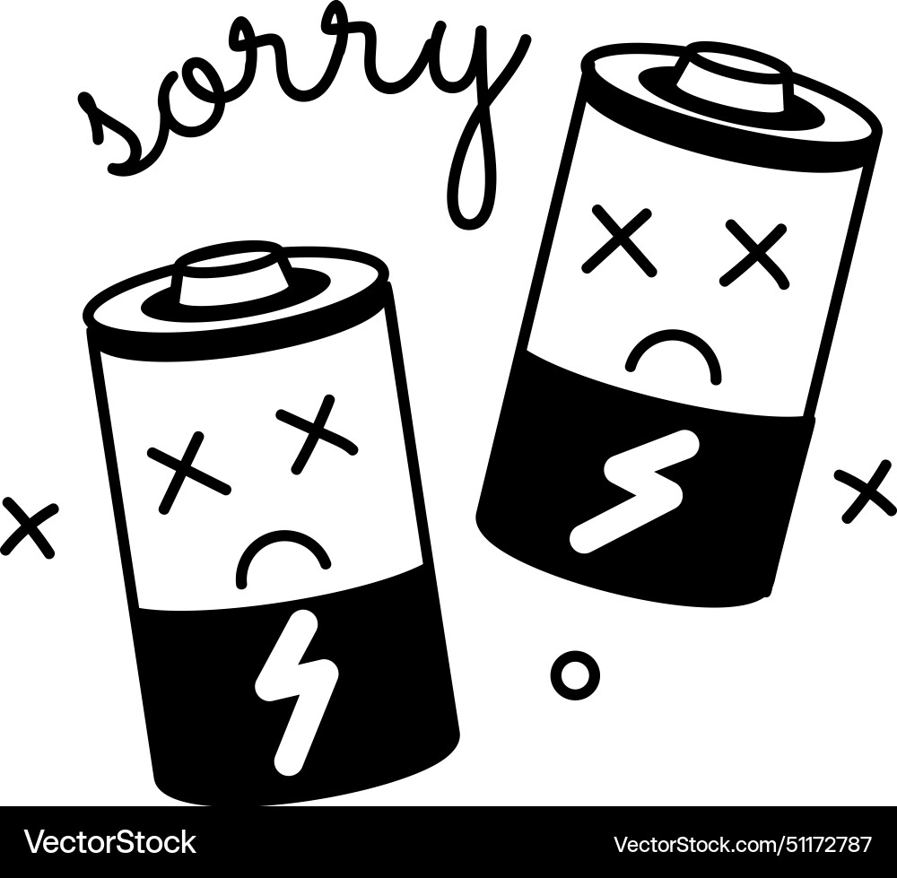 Empty batteries Royalty Free Vector Image - VectorStock
