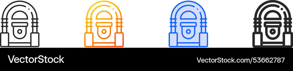 Jukebox iconthin linear gradient blue stroke Vector Image