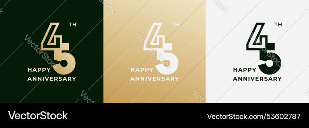 Logo 45th 45 years happy anniversary creative Vector Image