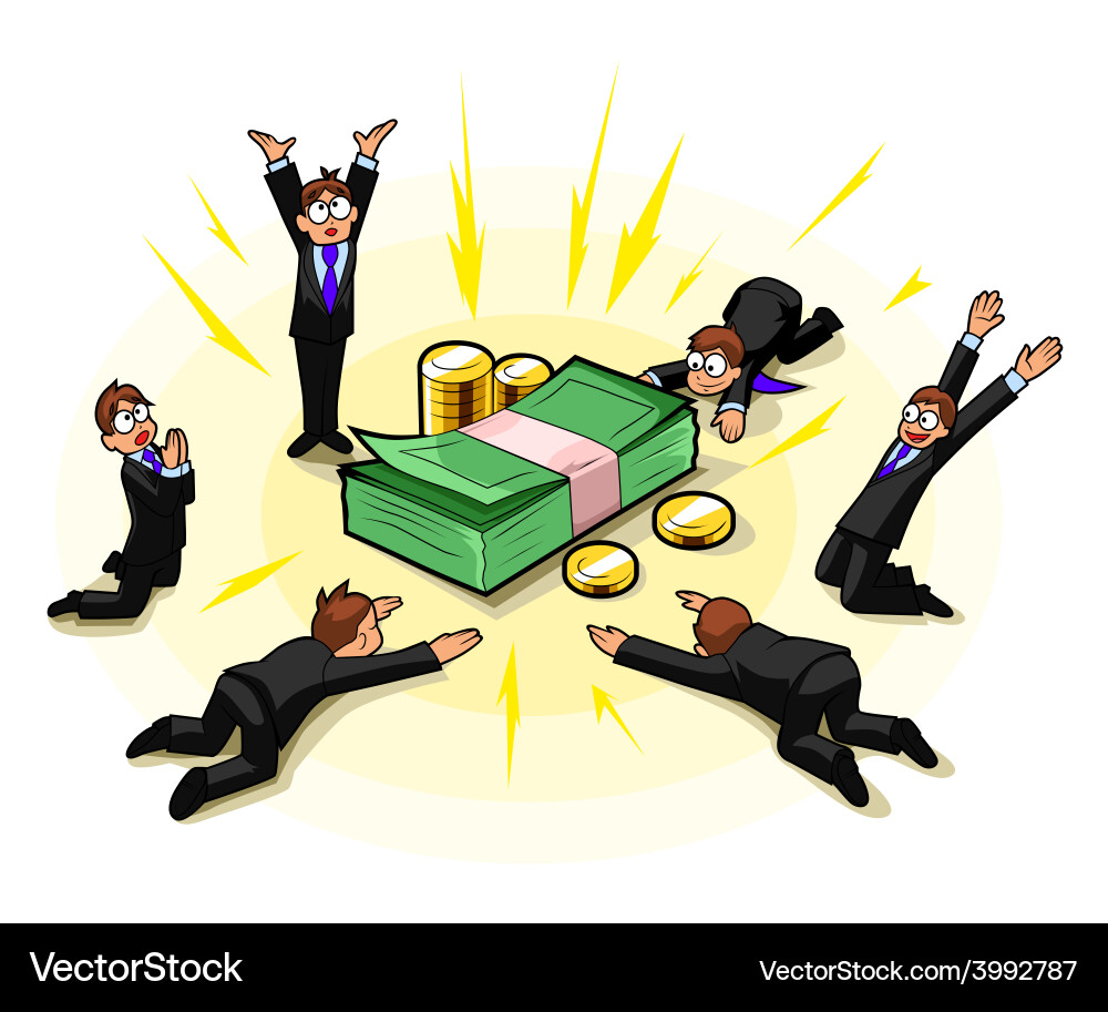 Money Worship Ritual Royalty Free Vector Image