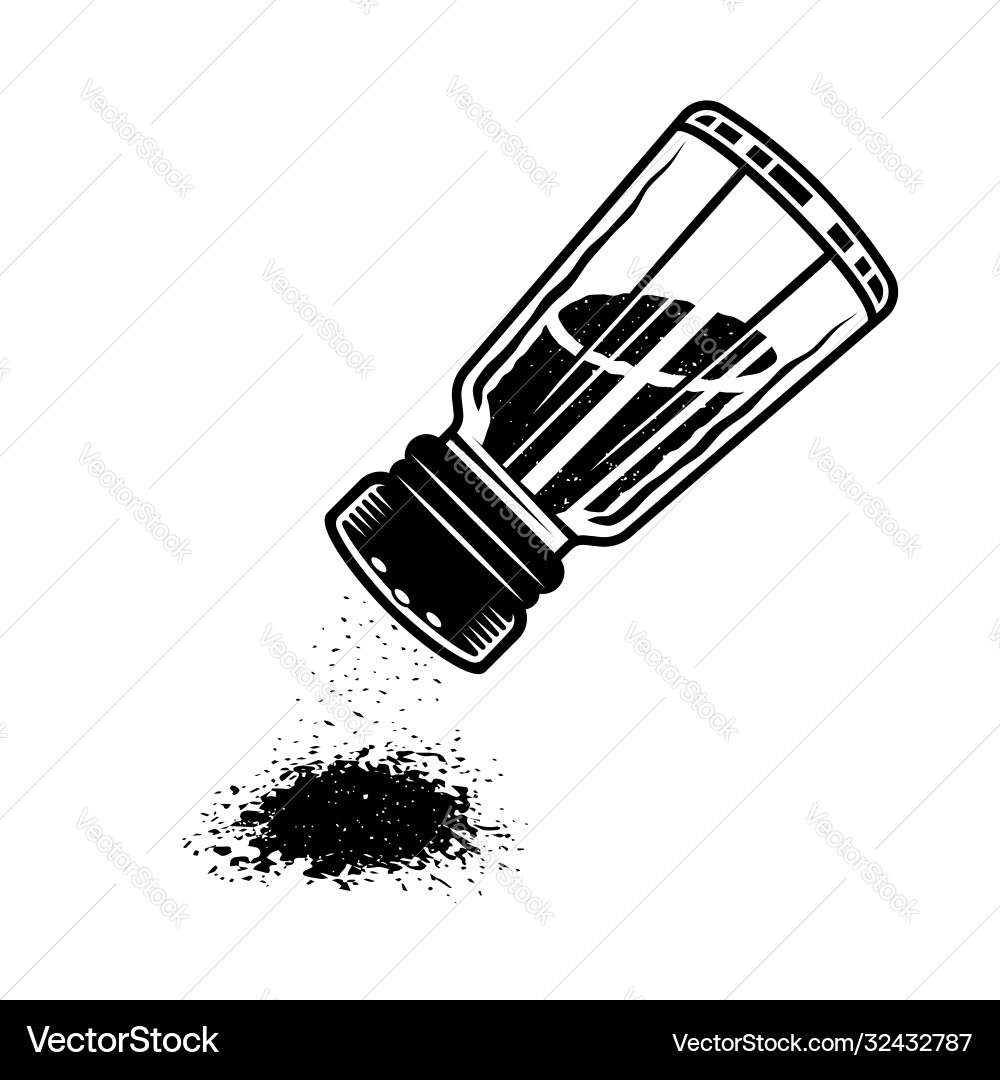 Salt shaker upside down to sprinkle object Vector Image