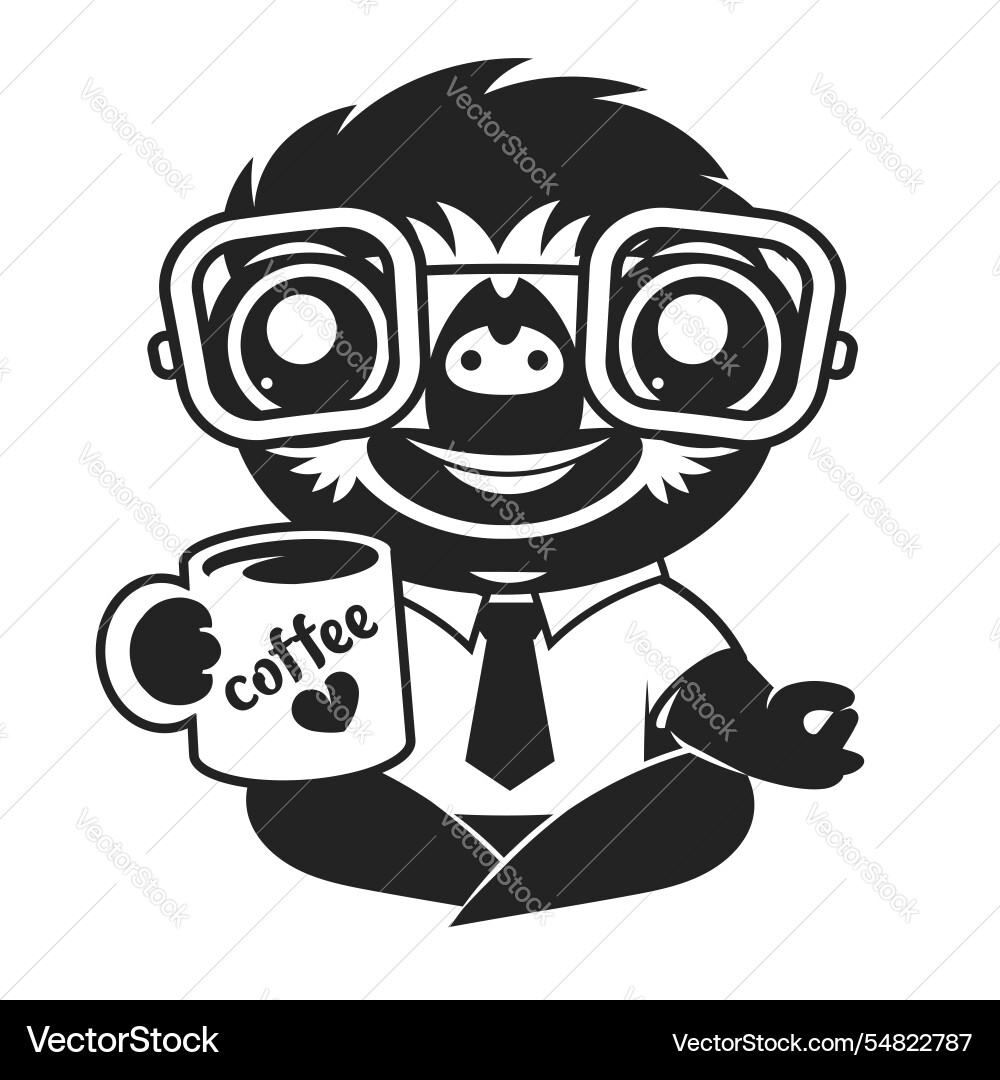 Sloth face with serious expression in design Vector Image