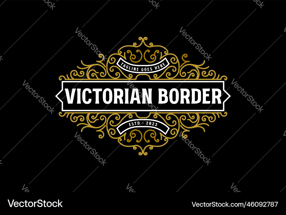 Vintage Ribbon Border Frame Royalty Free Vector Image