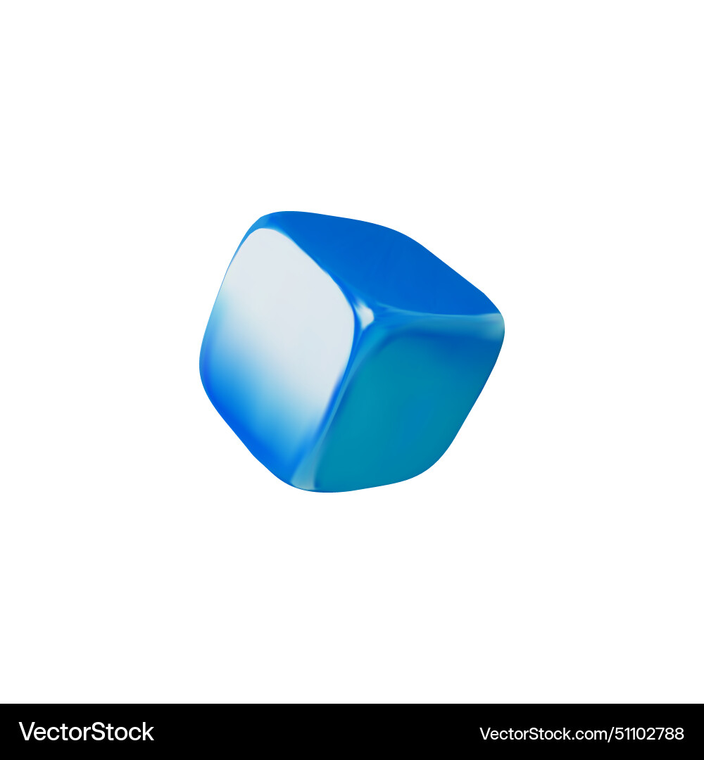 3d of a blue cube for game Royalty Free Vector Image
