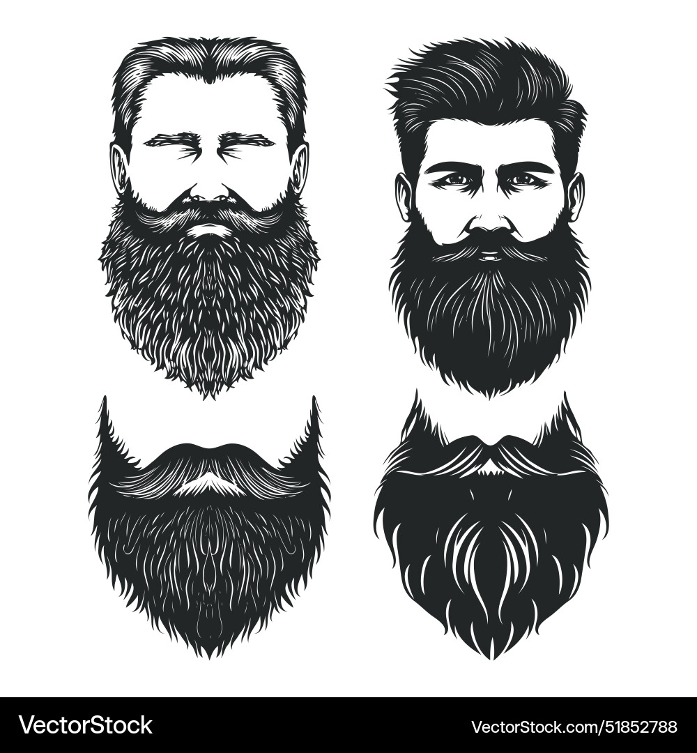 Beard and mustache Royalty Free Vector Image - VectorStock