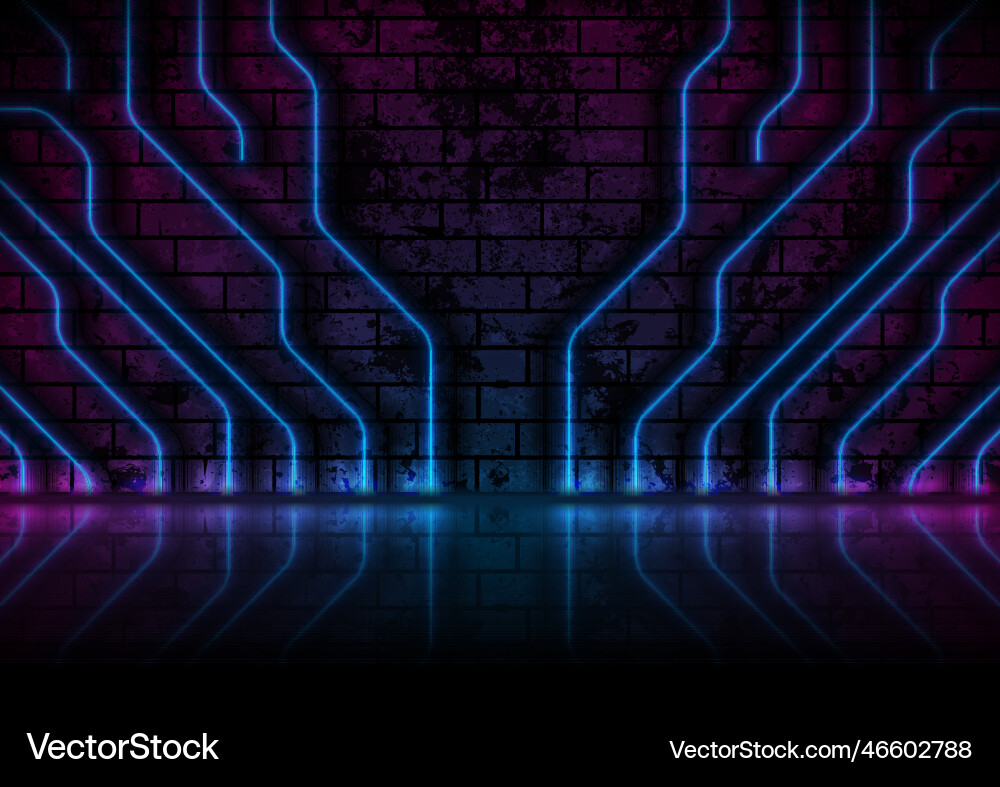 Blue neon circuit board technology grunge Vector Image