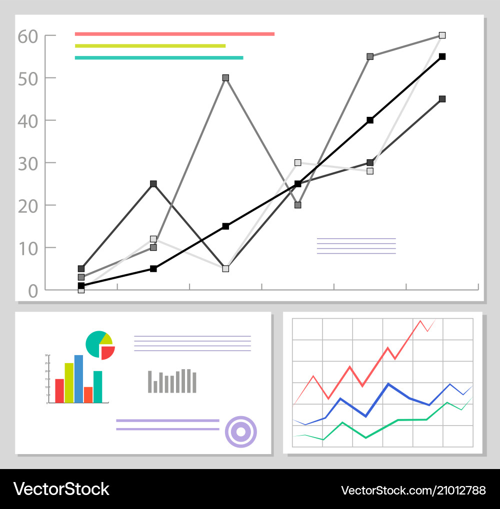 Charts and graphics data set Royalty Free Vector Image