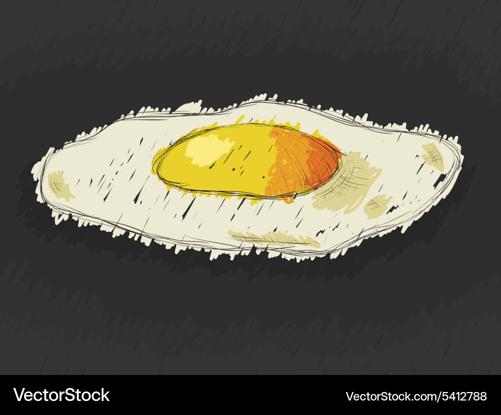 Fried egg Royalty Free Vector Image - VectorStock