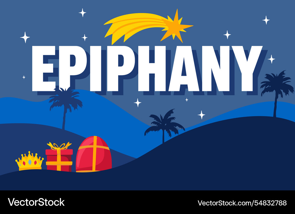 Happy epiphany day with blue sky background and ep