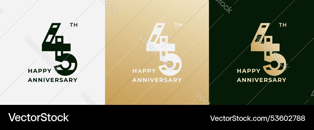 Logo 45th 45 years happy anniversary creative Vector Image